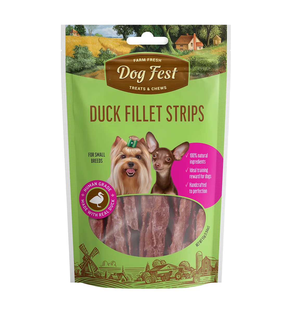 Dog Fest Duck Fillet Strips For Mini-Dogs - 55g (1.94oz)[Weight - 55g] | SMBG B2B Website